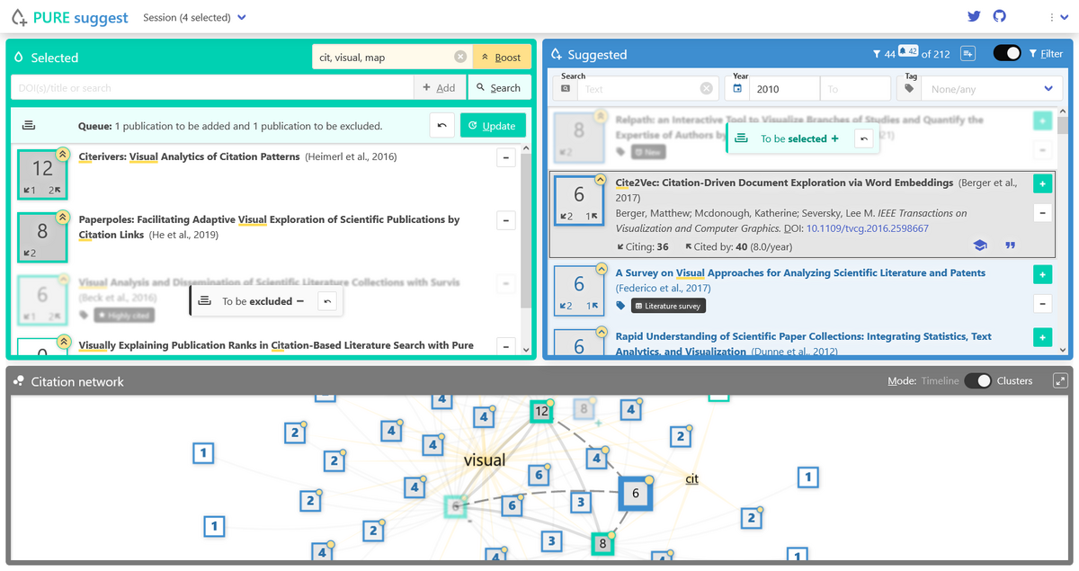 PUREsuggest: Citation-based Visual Recommendatios of Literature ...